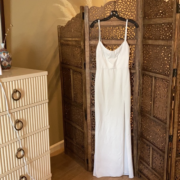 Katie May | Dresses | Katie May White Maxi Call Me Slim Gown | Poshmark